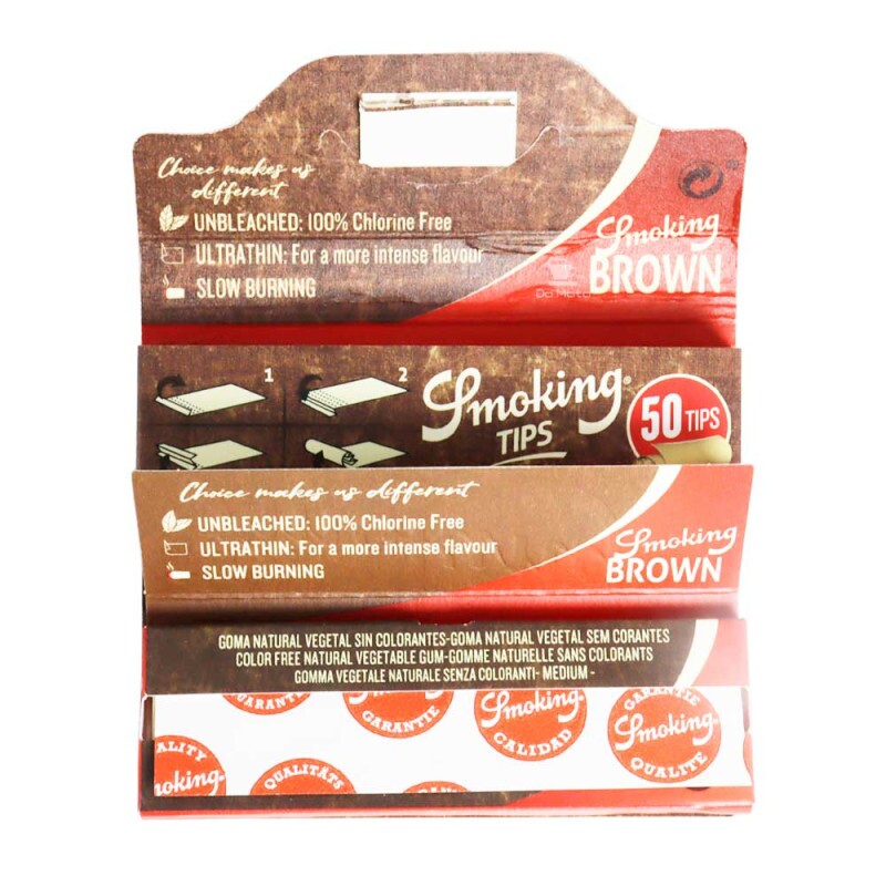 Caixa de Seda Smoking Brown c/ Piteira Medium | Tabacaria da Mata