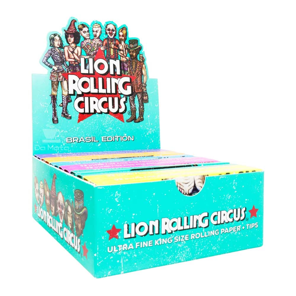 Caixa de Seda Lion Rolling Circus Brasil Edition King Size c/ Piteira | Tabacaria da Mata